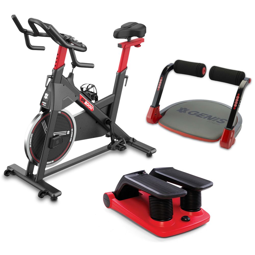 Bicicleta Spinning SB 2000 e Plataforma Abdominal AB Max e Air Climber ...