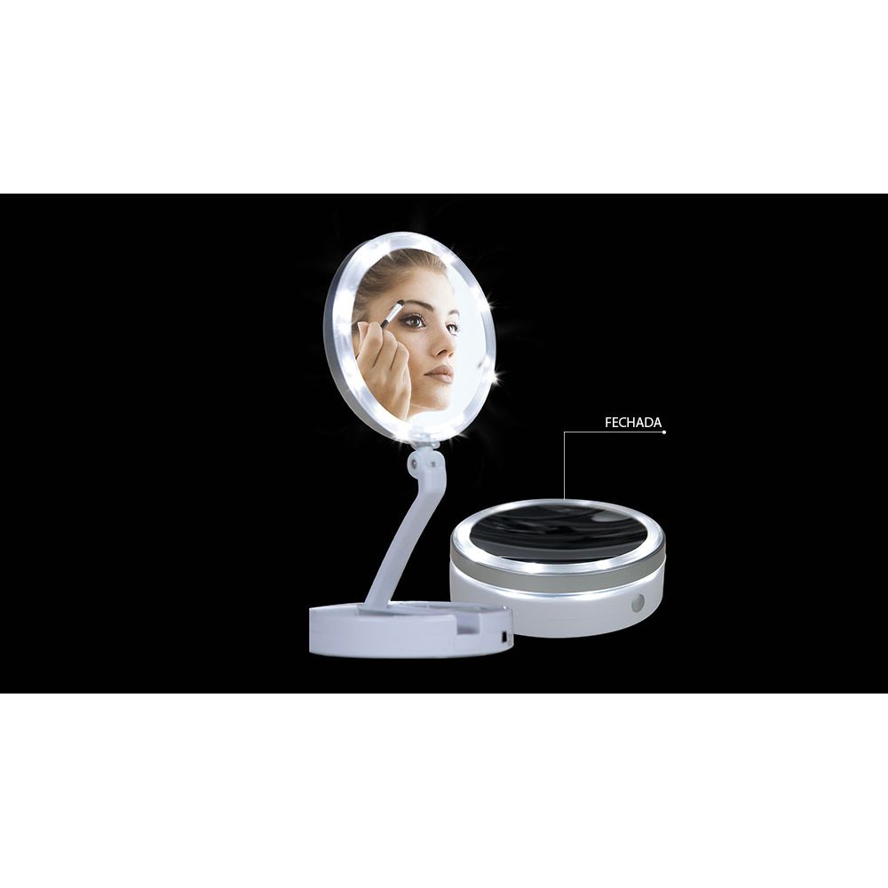 Espelho de Mesa - Dobrável - Retratta Lighting Mirror - Polishop - Beemotion